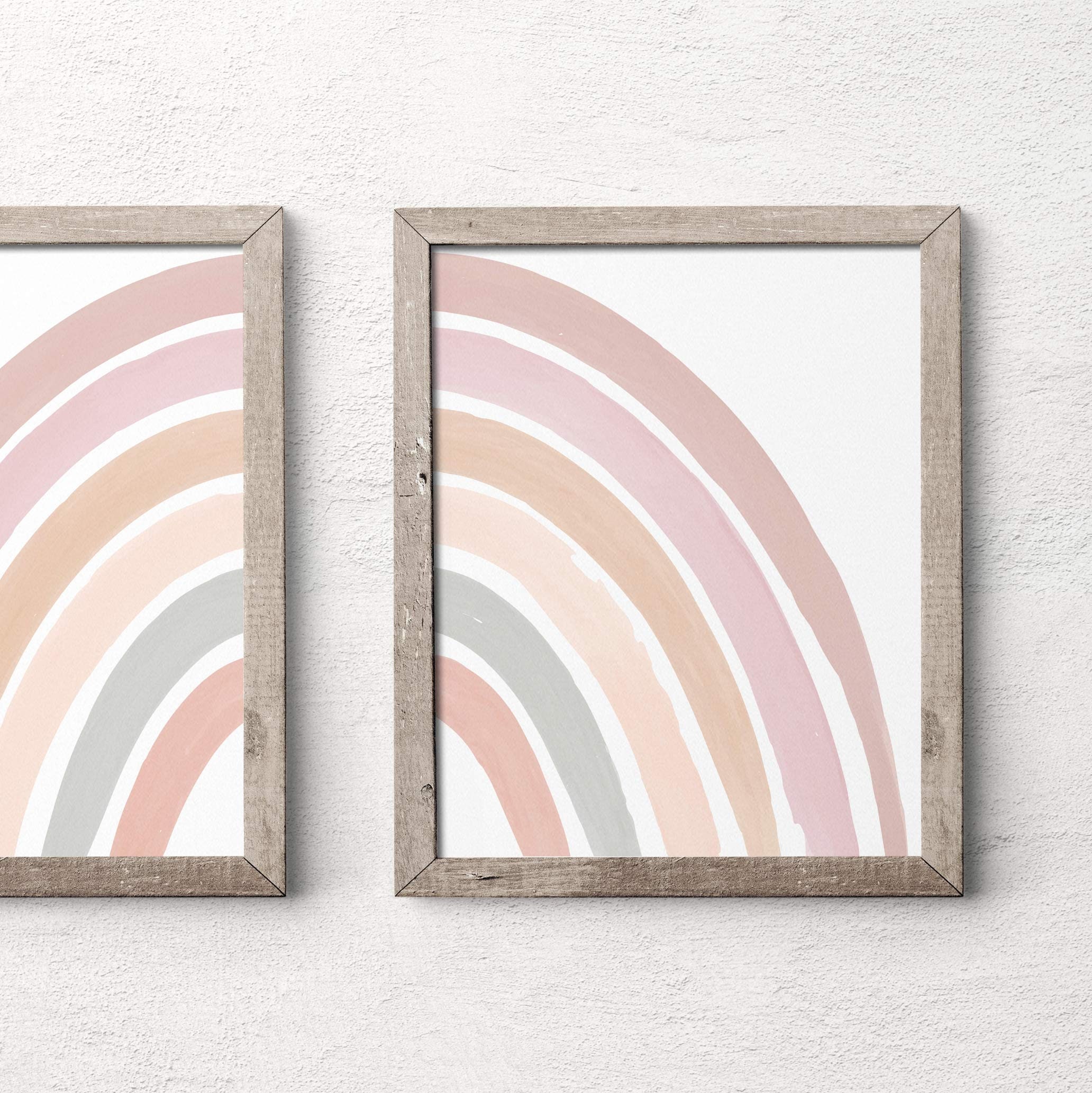 Neutral Rainbow Print PRINTABLE WALL ART Gallery Wall Set of - Etsy