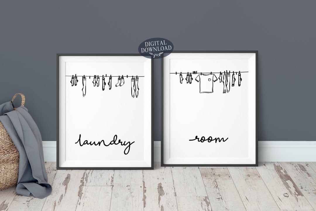 Laundry Room Decor, Printable Artwork, Set of 2 Prints, Laundry Room ...