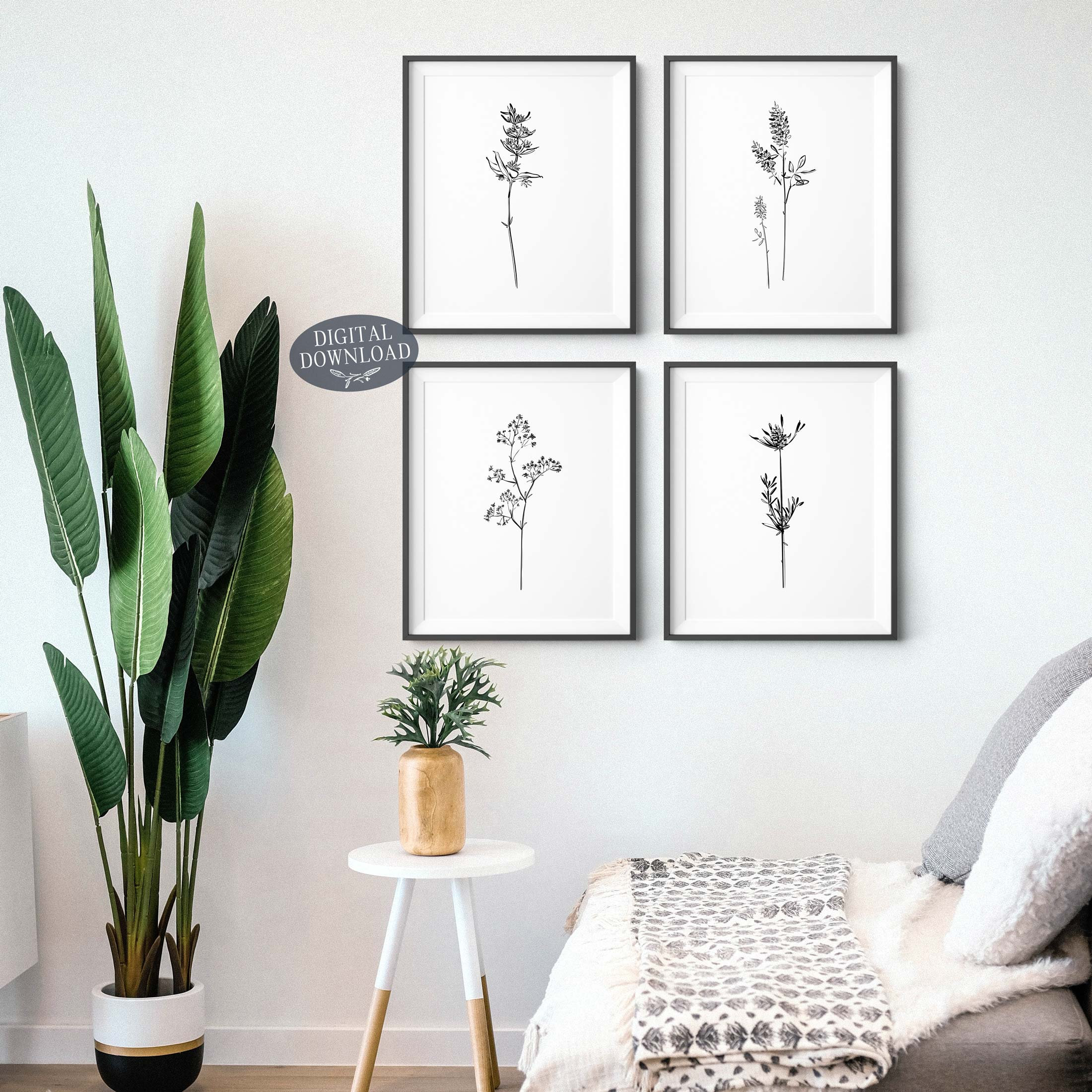 Gallery Wall Set Botanical Print Set Printable Wall Art Set | Etsy
