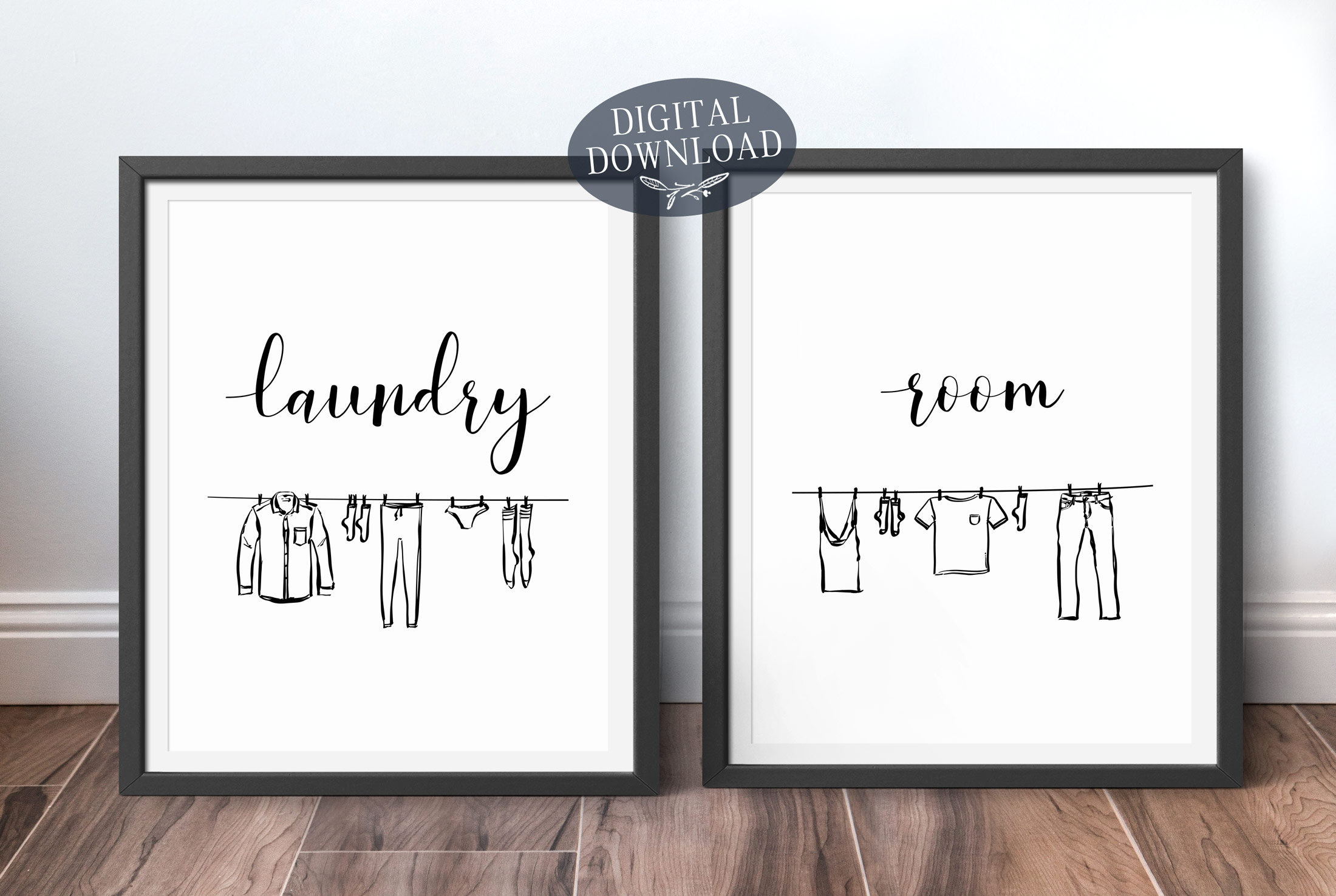 Laundry Room Decor Printable Artwork Set of 2 Prints | Etsy