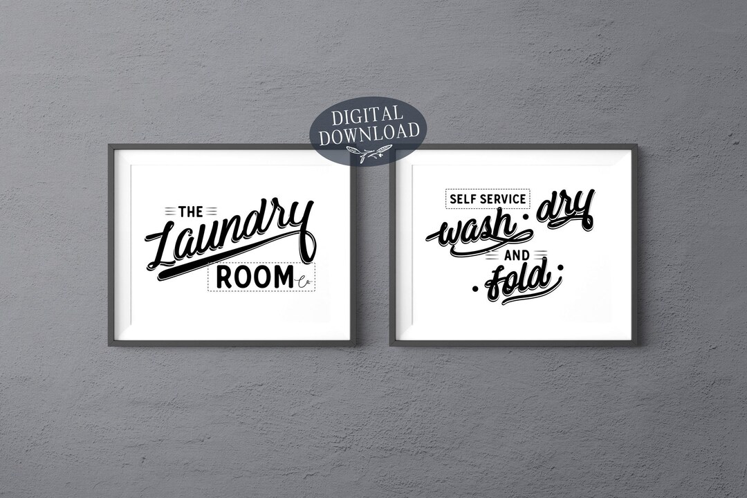 Laundry Room Decor, Laundry Co, Wash Dry Fold, Laundry Sign, Printable ...