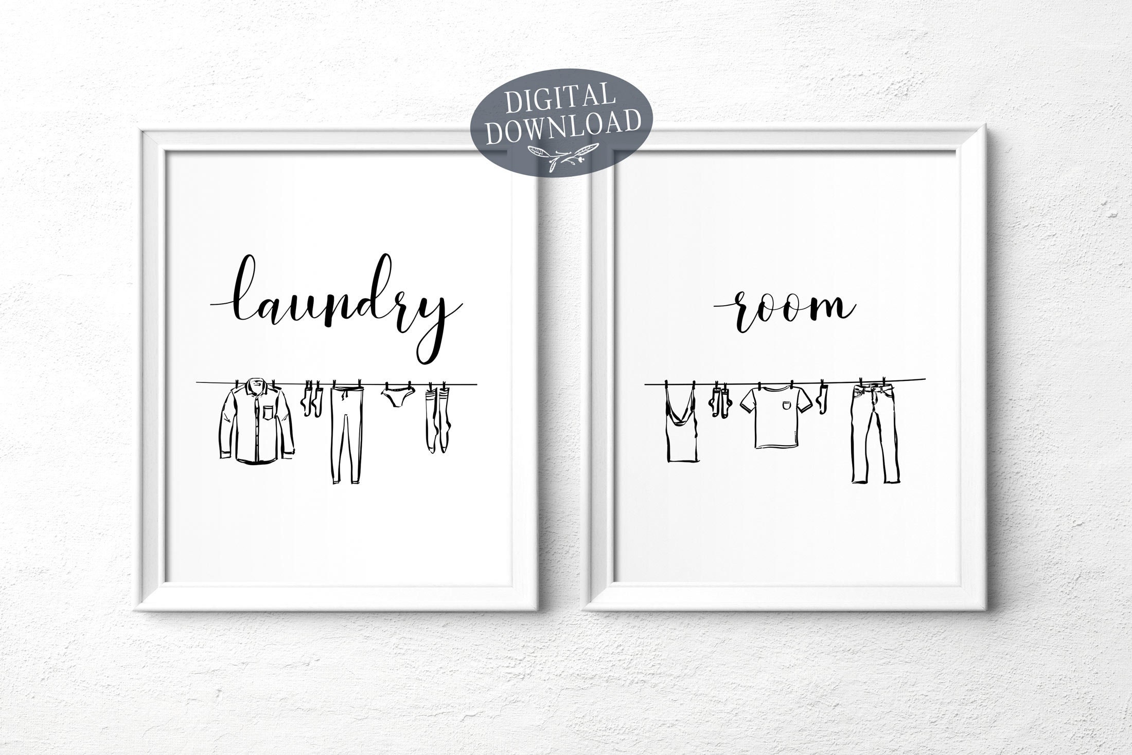 Laundry Room Decor Printable Artwork Set of 2 Prints | Etsy