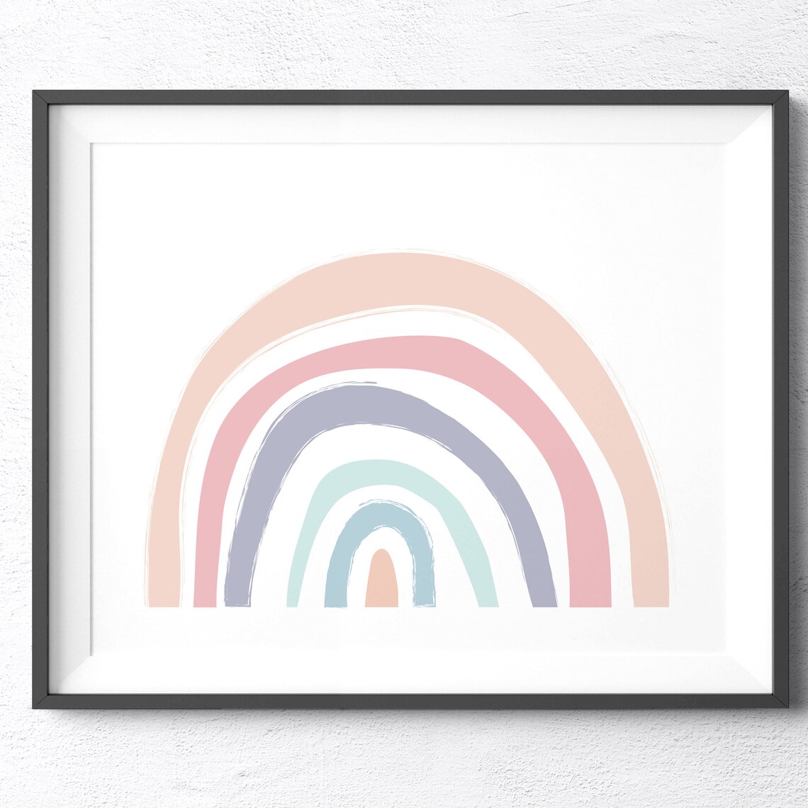 Rainbow Print Printable Wall Art Large Rainbow Poster Pink | Etsy