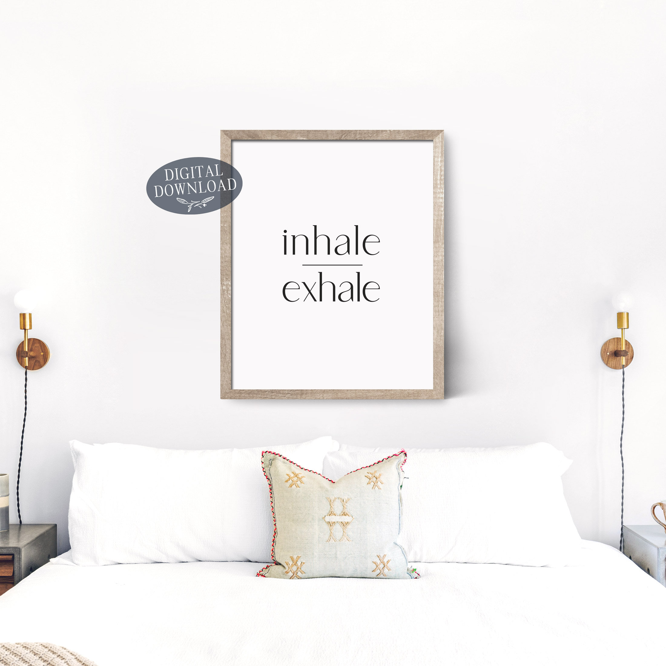 Inhale Exhale Print Printable Wall Art Inspirational Yoga - Etsy