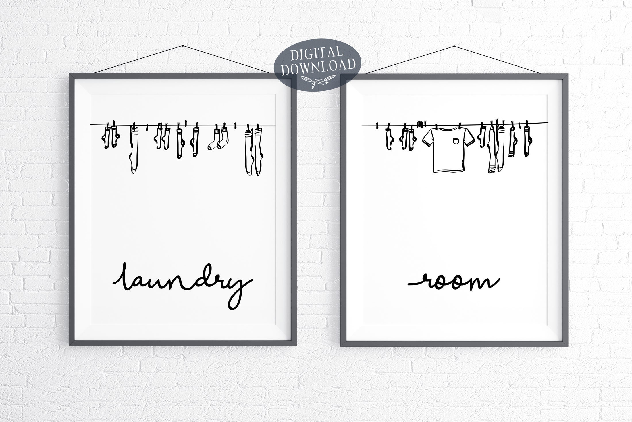 Laundry Room Decor Printable Artwork Set of 2 Prints - Etsy