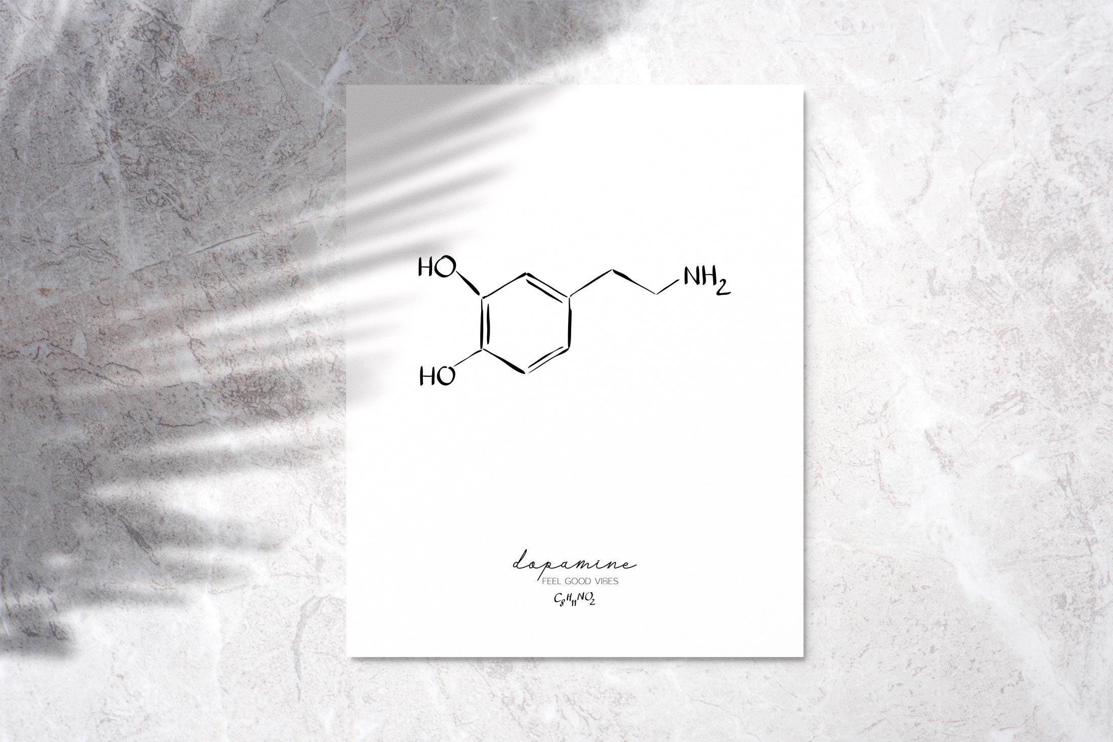 Dopamine Molecule Print Feel Good Vibes Printable Chemistry | Etsy
