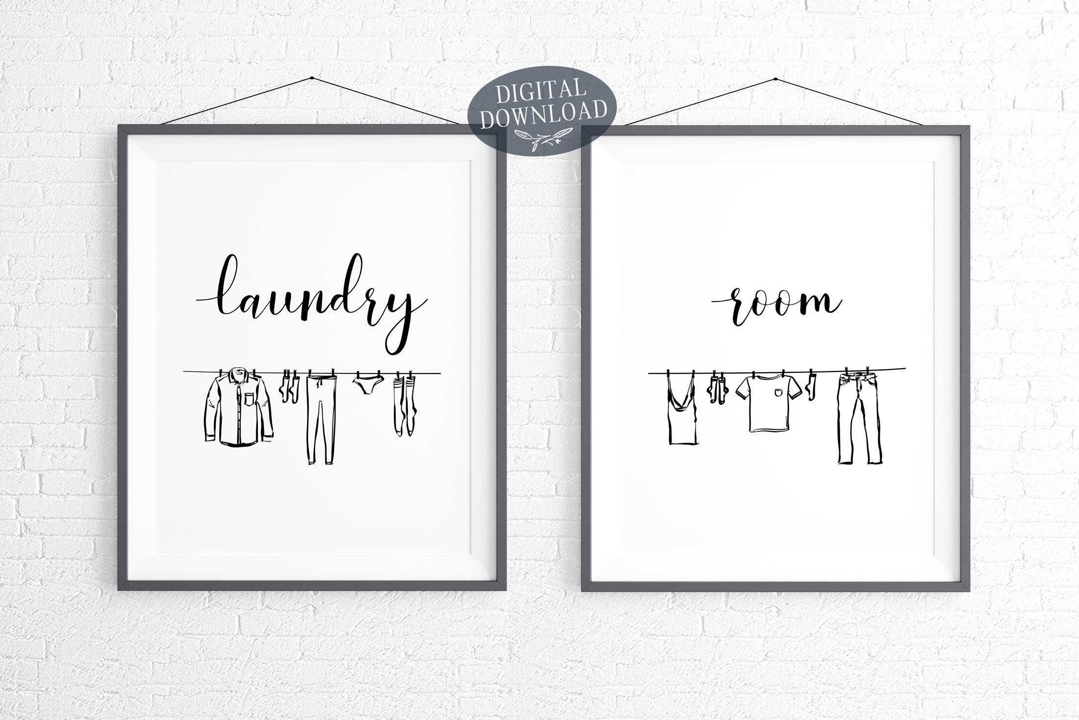 Laundry Room Decor Printable Artwork Set of 2 Prints | Etsy