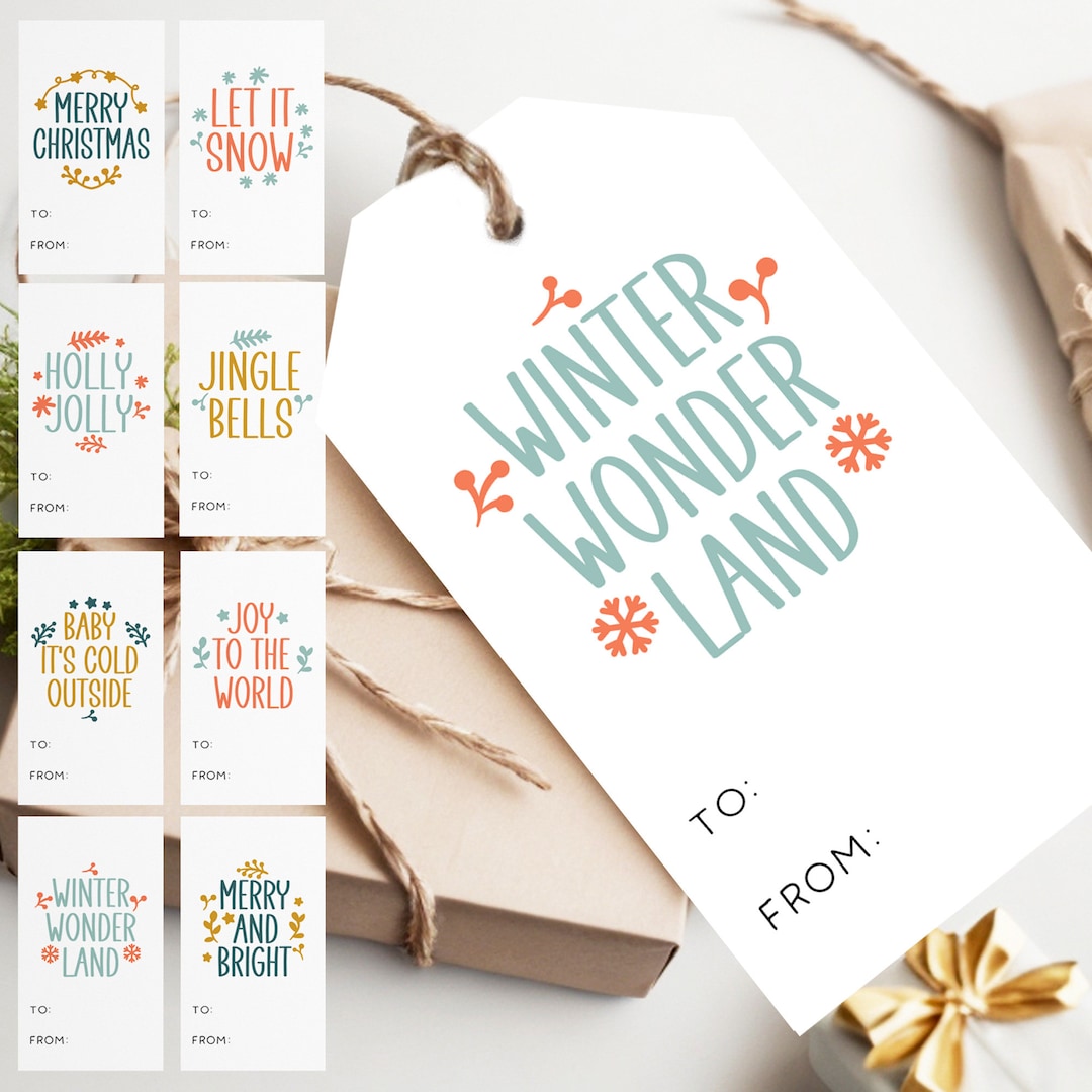 Printable Christmas Gift Tags Cute and Colorful DIY Gift Tags - Etsy