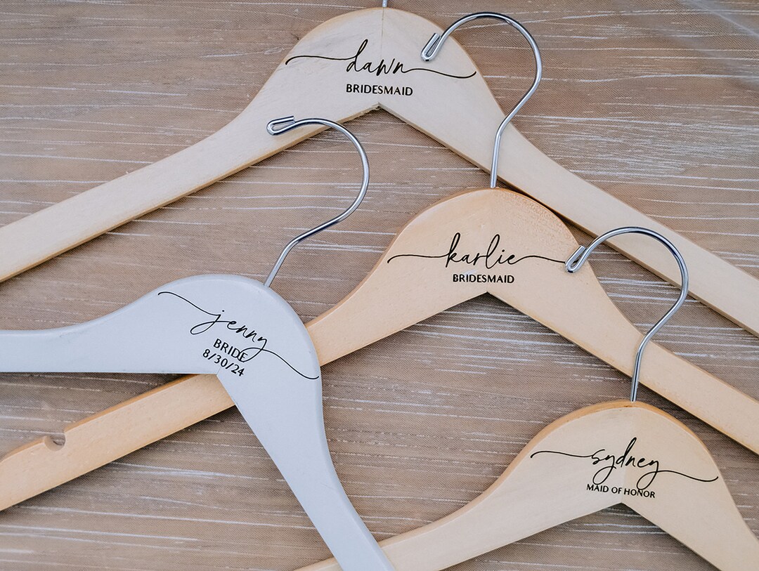 Engraved Wooden Hanger, Personalized Hangers, Maid of Honor Gifts ...