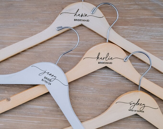 Personalized Bride Hangers for Wedding Dress, Custom Name Engraved ...