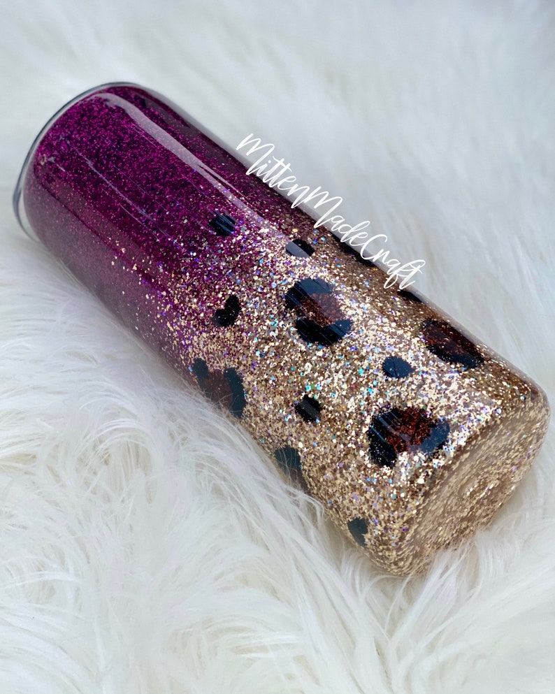 Burgundy & Gold Leopard Tumbler Maroon Leopard Tumbler - Etsy