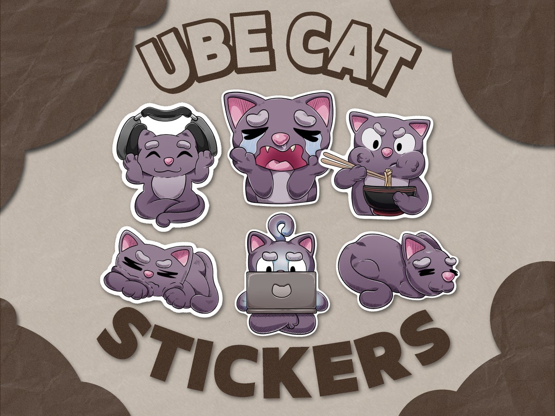 Ube Cat - Sticker Pack - Etsy