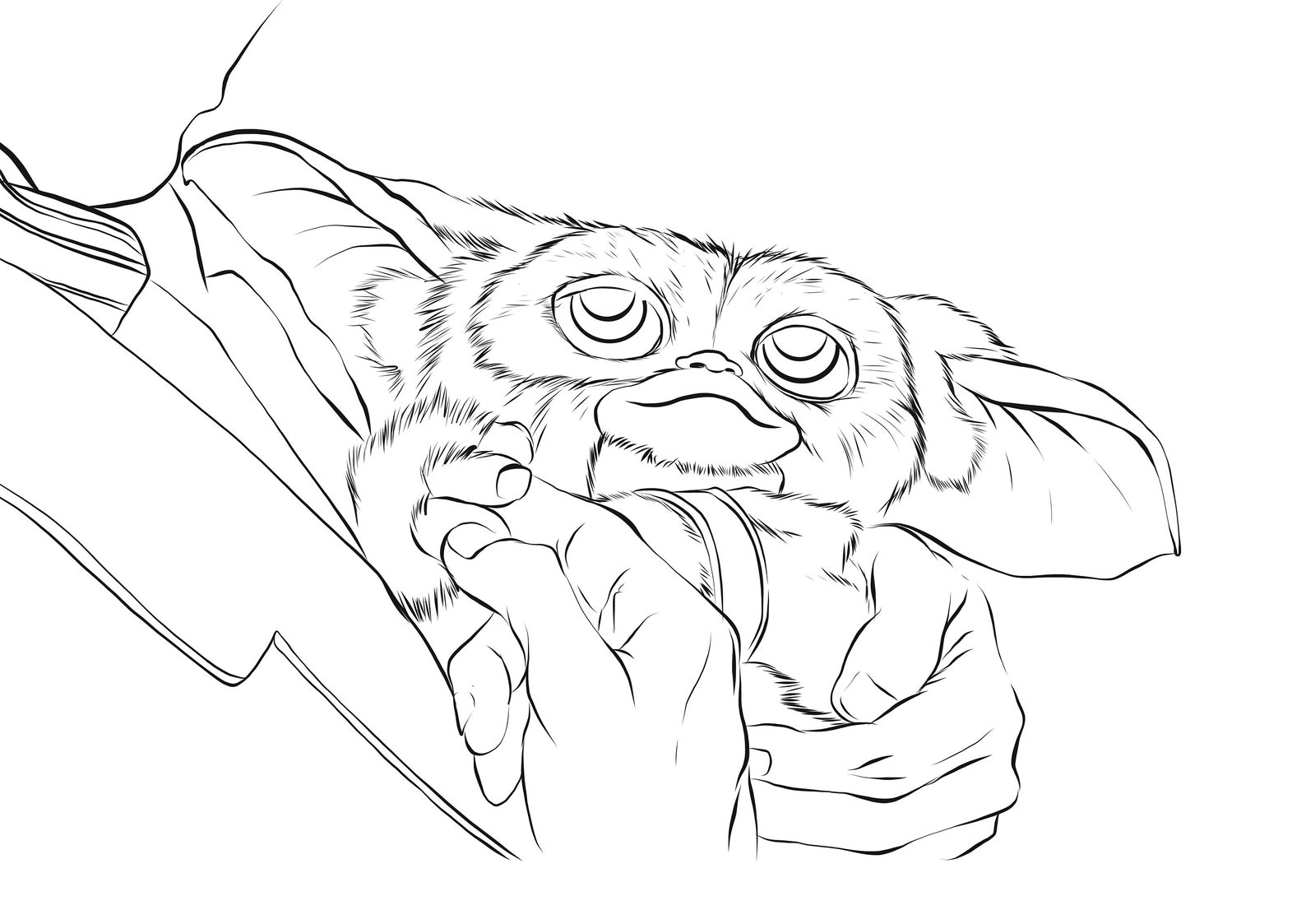 Gremlins Coloring Gizmo Drawing Draw Dragoart Mogwai Step Drawings ...