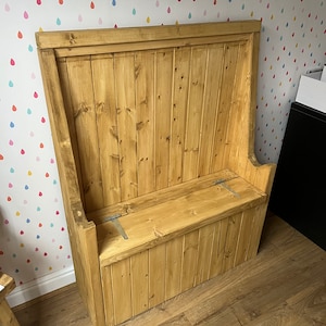 Solid Wood Monks Bench Hallway Seat Storage Unit - Etsy UK