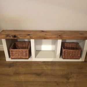 Solid Wooden Bench Seat Storage Unit Table - Etsy UK