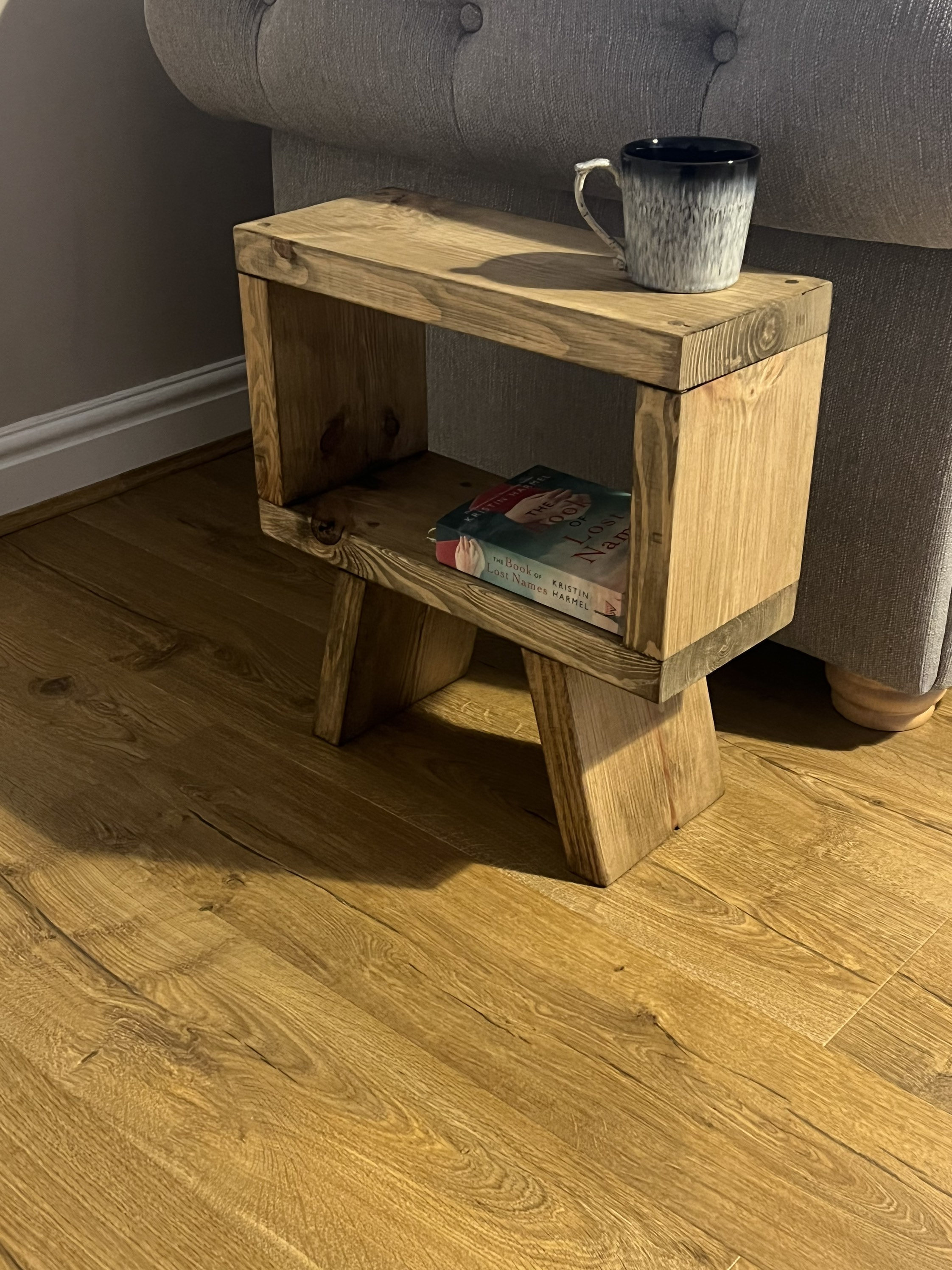 Solid Wooden Side End Bedside Table Rustic Oak Finish - Etsy UK
