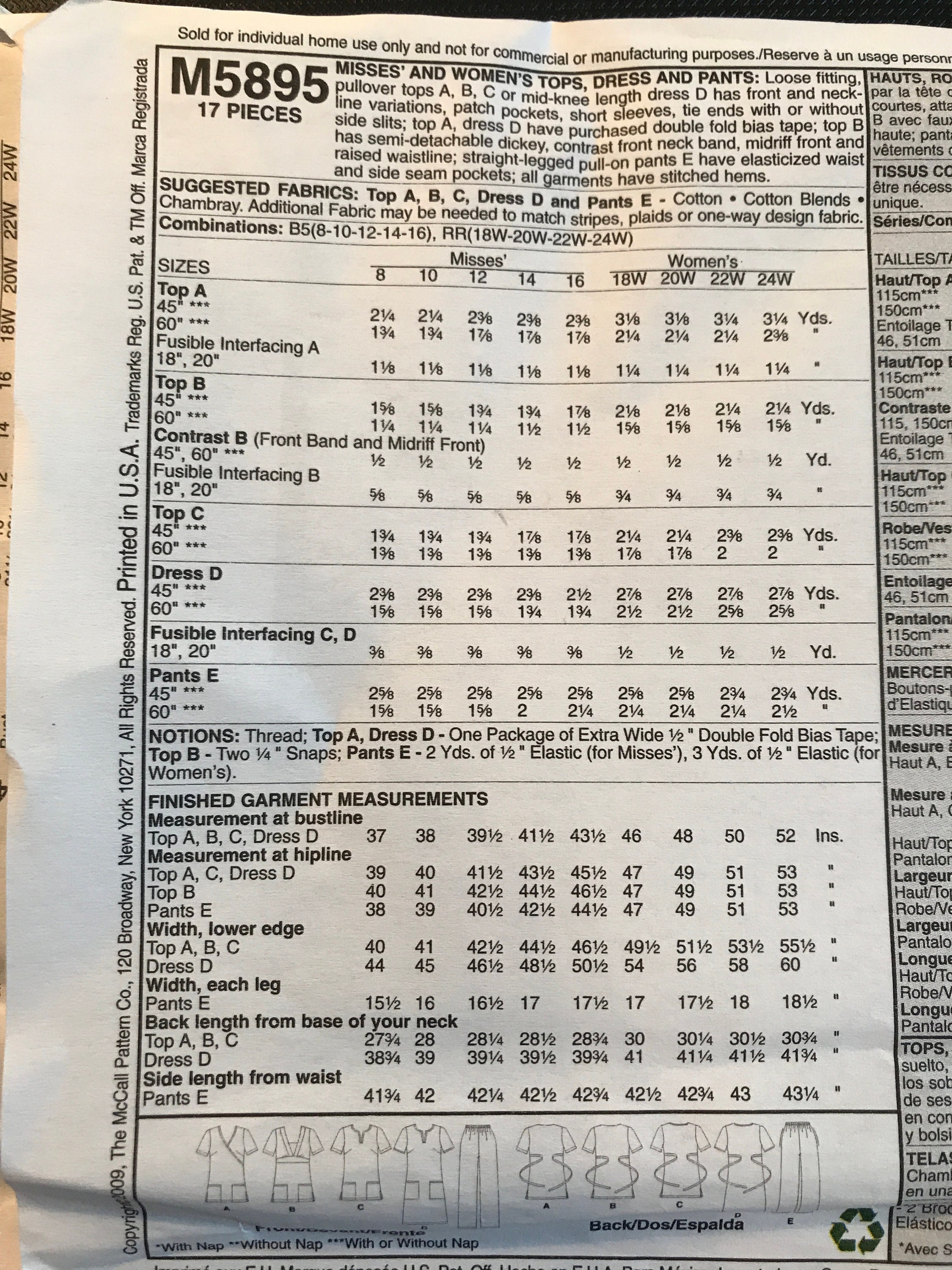 Sewing Pattern for Scrubs, Scrubs for Women, Extra Large Plus Size ...