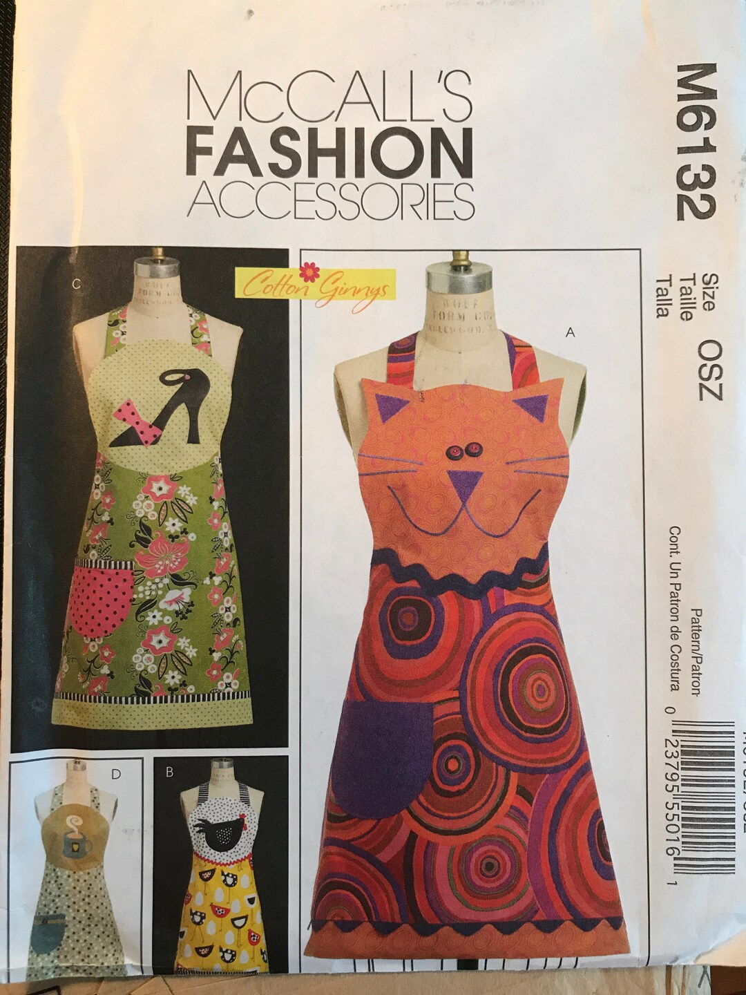 Aprons for Women Sewing Pattern, Mccall’s 6132 Apron Pattern With ...