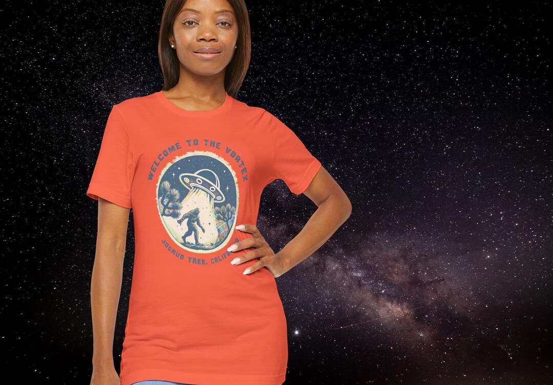 Welcome to the Vortex Joshua Tree Tee Adult Unisex, Desert Bigfoot Shirt, Joshua Tree Alien, UFO ...