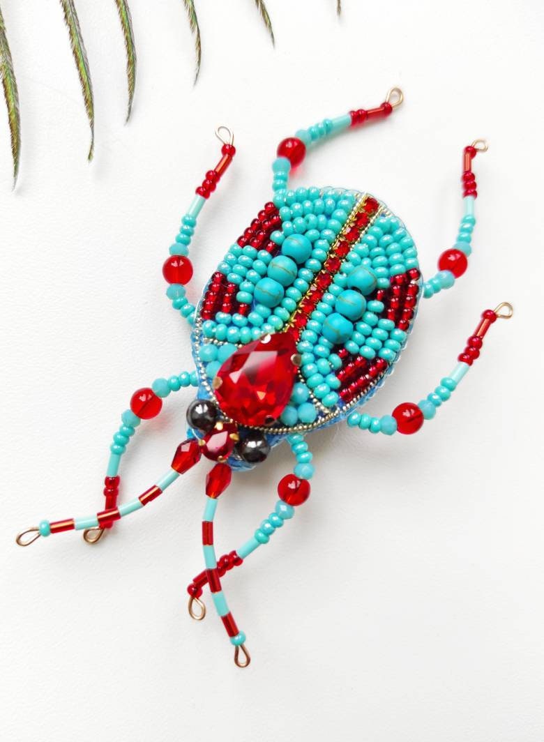 Beaded bug brooch beaded insect brooch Brooch Pin bug | Etsy