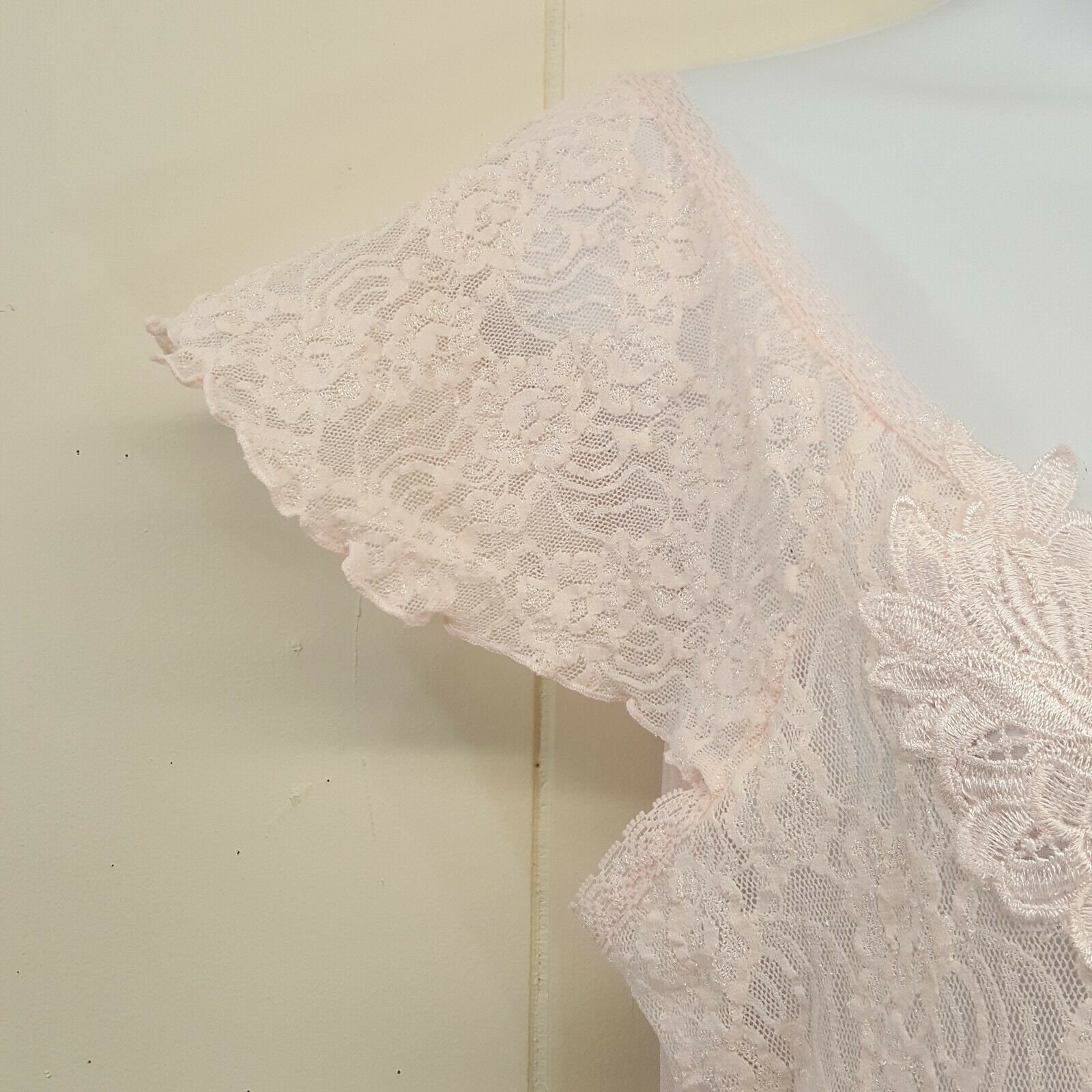 Cliche SMALL Nightgown Lingerie USA Vintage Lace Sheer V Neck | Etsy