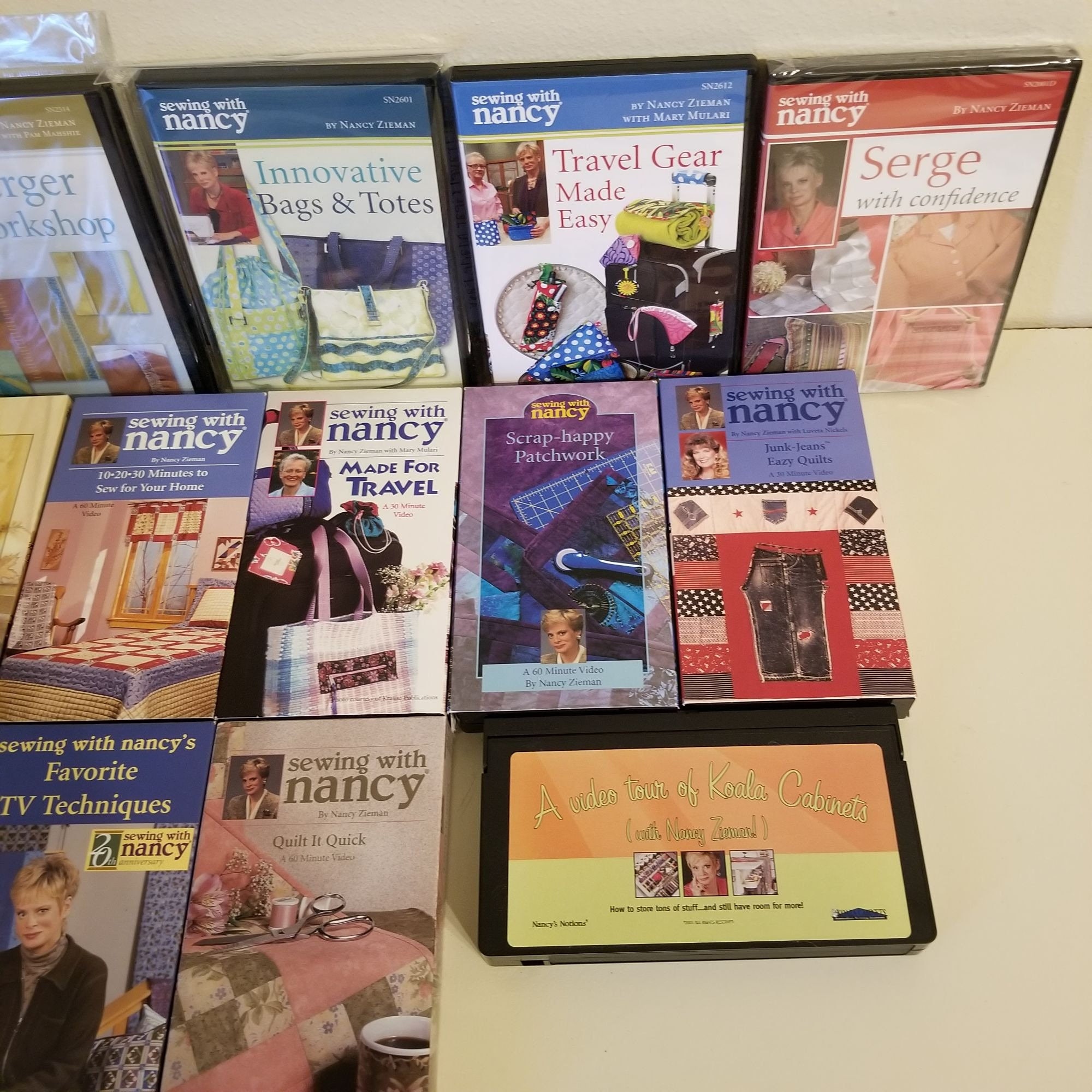 Sewing With Nancy VHS DVD Lot DIY Craft Project Upcycle Learn at Home ...