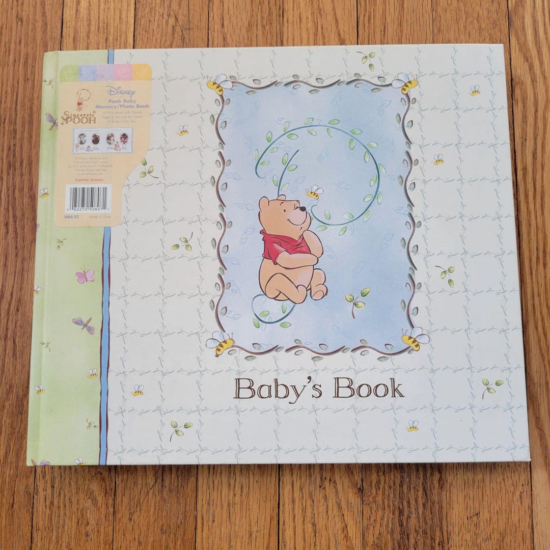 Disney Pooh Baby Memory Photo Book Fill in Blank Die Cut Pages First ...