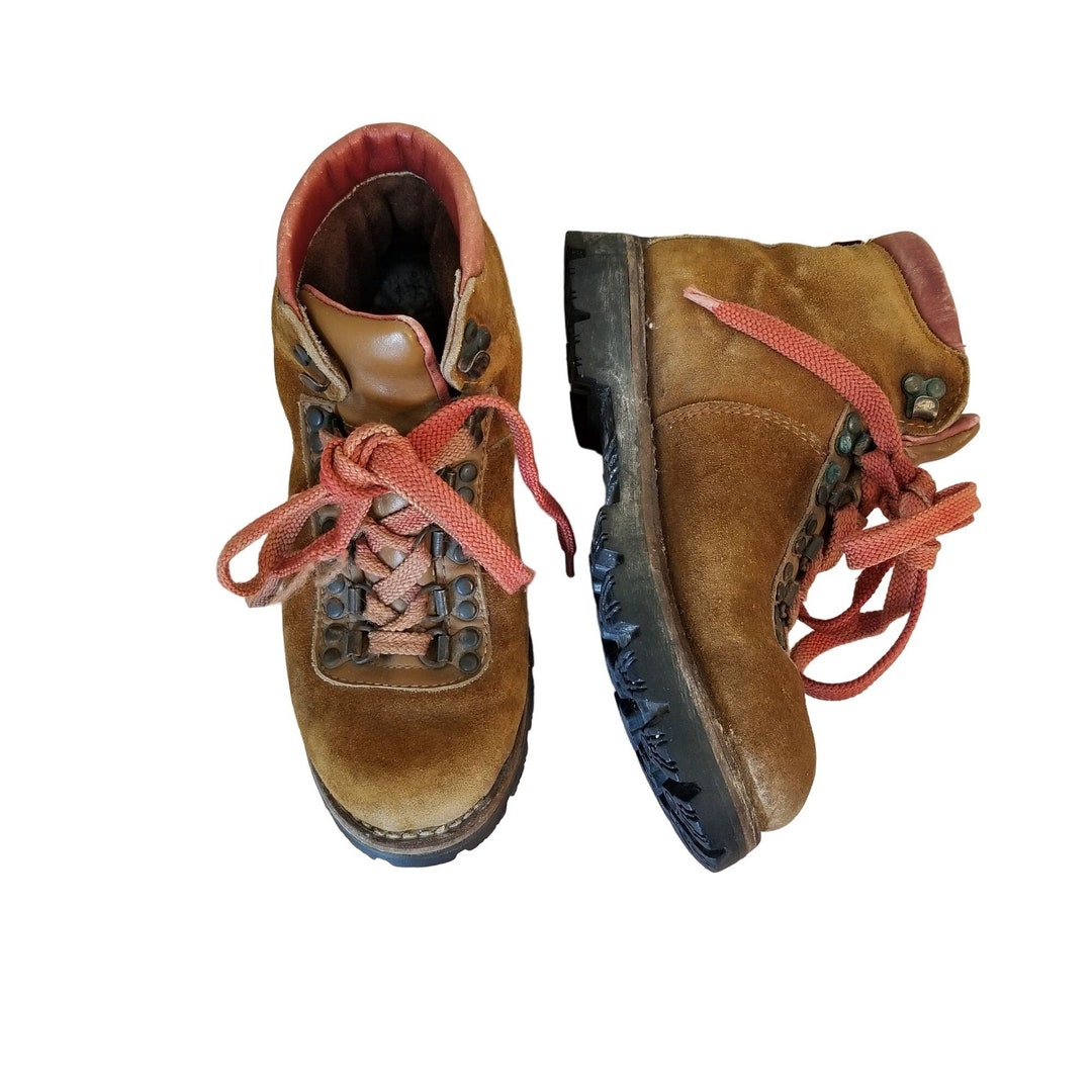 Log Master Mens 4 Womens 6 Vintage Brown Leather Work Hiking Gorpcore ...