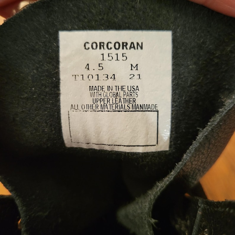 Corcoran 1515 Black Leather Combat 4.5M USA Military Paratrooper Jump ...