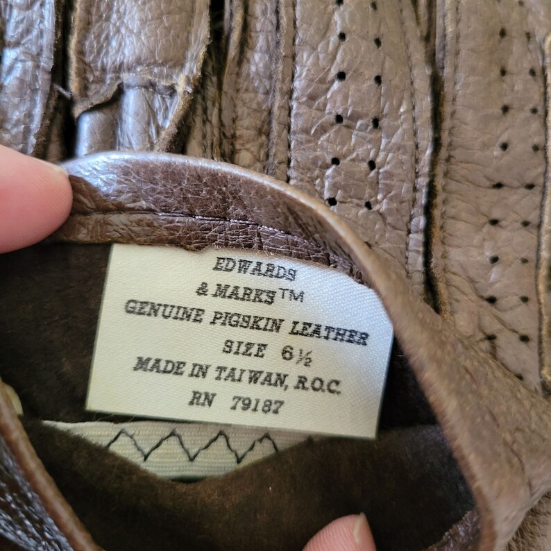 Edwards Marks Genuine Pigskin Leather Gloves Size 6 1/2 Brown ...