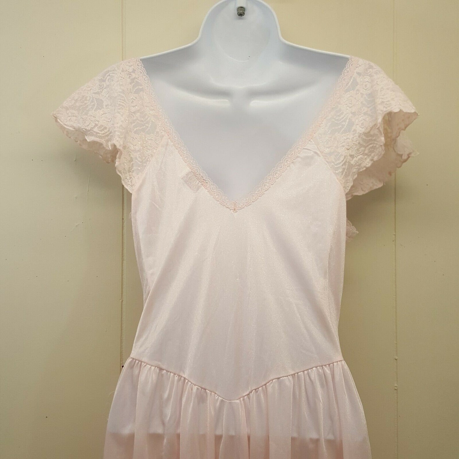 Cliche SMALL Nightgown Lingerie USA Vintage Lace Sheer V Neck - Etsy