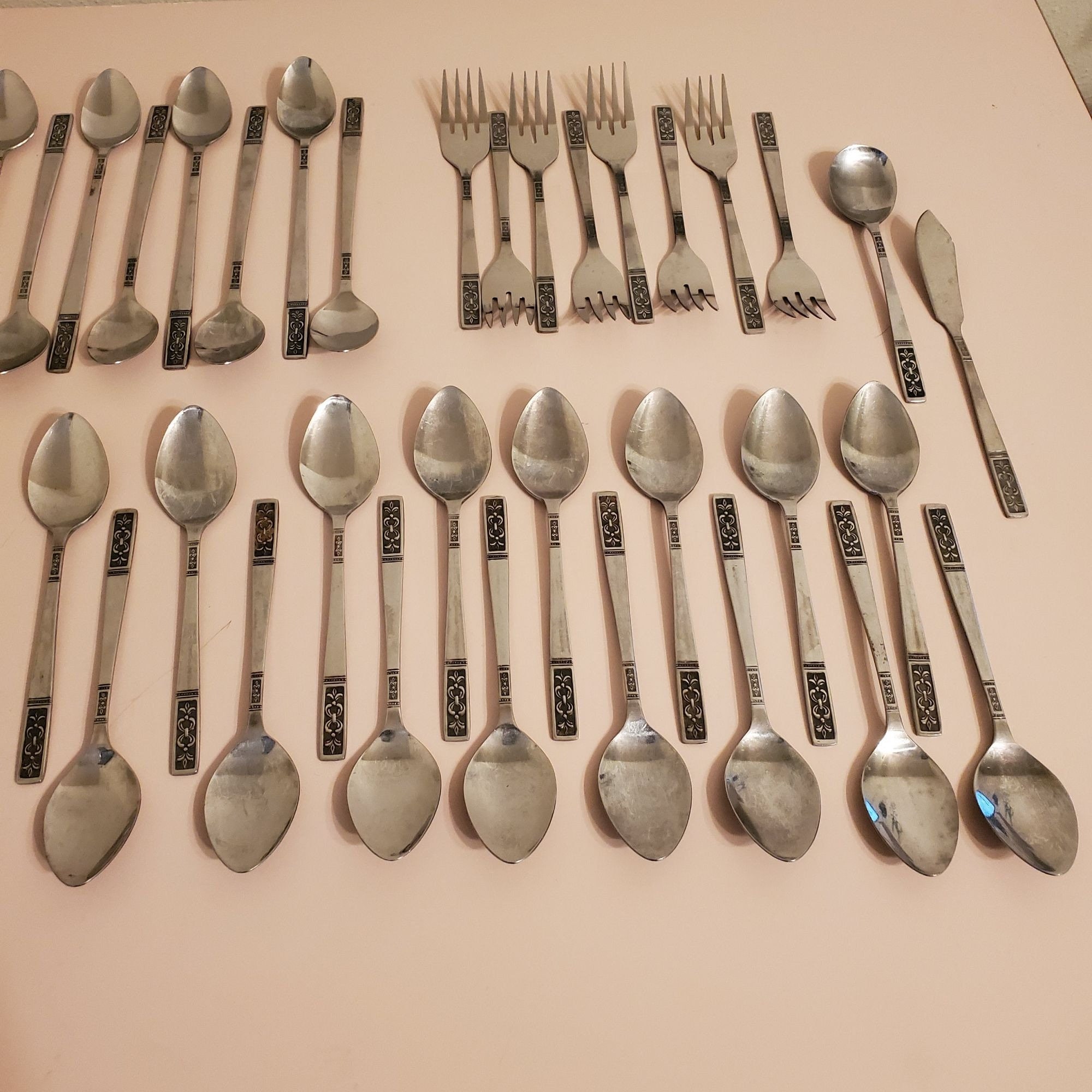 61 Pc Customcraft Stainless Taiwan Flatware Set Gift 8 Place - Etsy