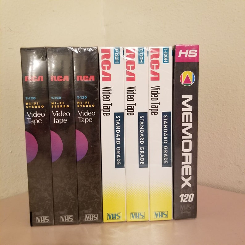 7 RCA Memorex VHS Blank Recording Tapes New Sealed T120 - Etsy