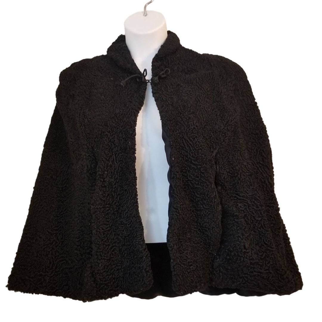 Furs by Truesdell Berlin Wisconsin Black Cape Vintage Formal S M L ...