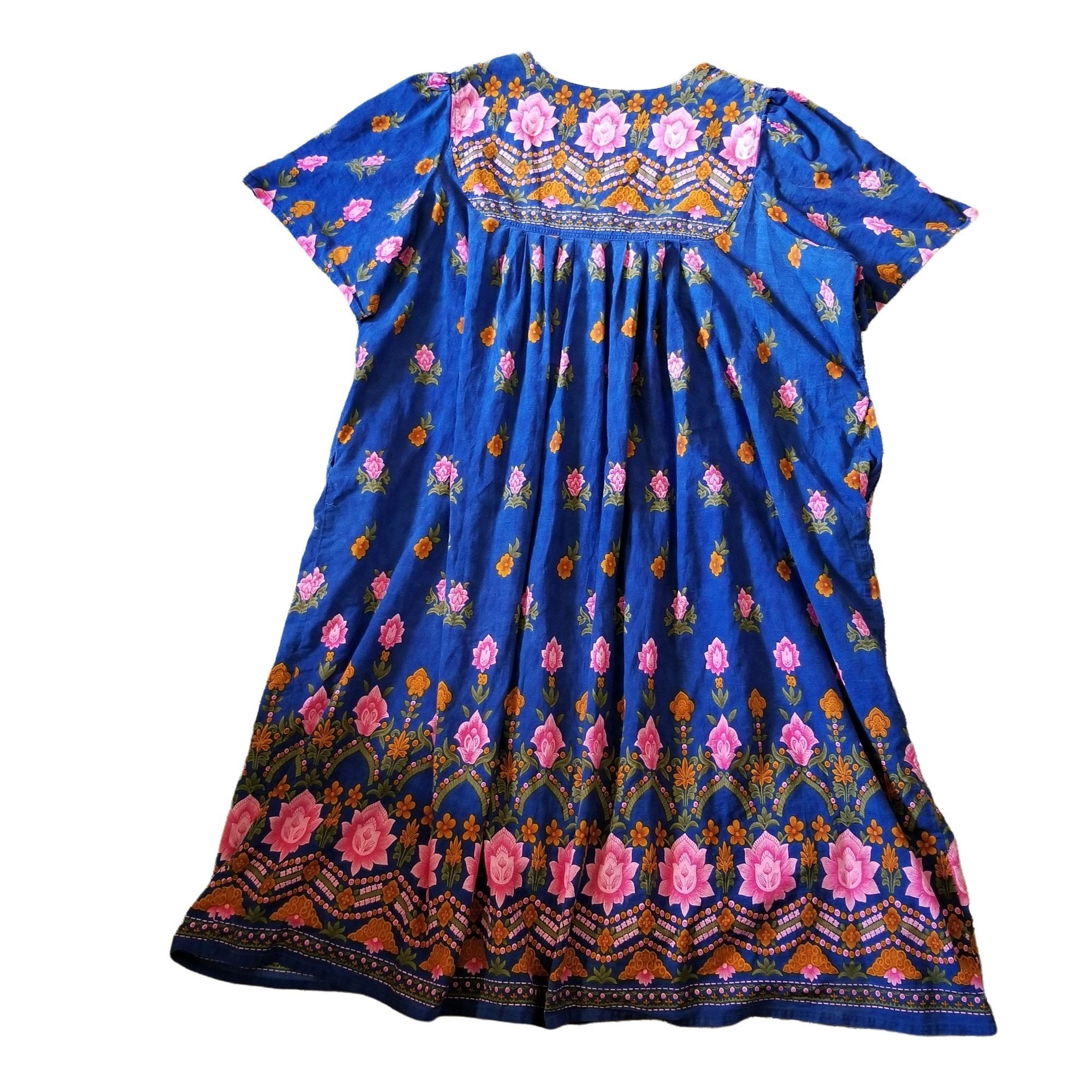 Blue Floral Nightgown House Dress Modest Robe Lounge - Etsy