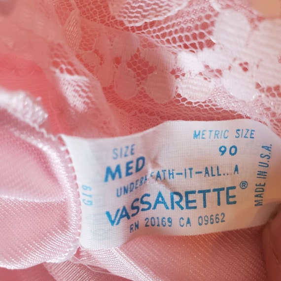 Vassarette M Pink Lace Sheer Nightgown Lingerie Nylon… Gem