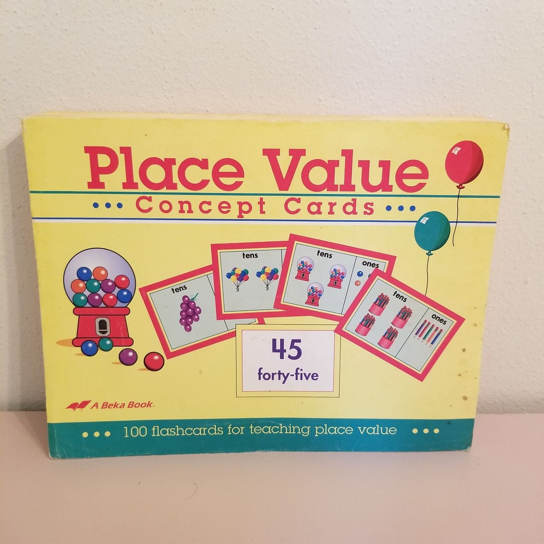 Abeka 1 to 100 Place Values Concept Cards Flashcards Counting Home ...