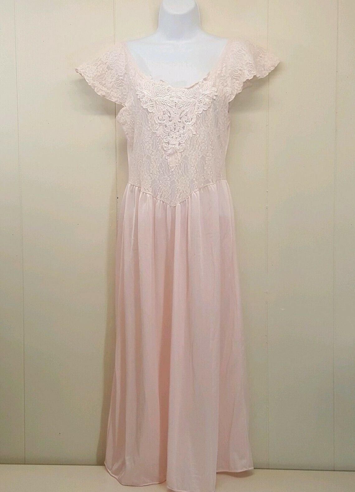 Cliche SMALL Nightgown Lingerie USA Vintage Lace Sheer V Neck - Etsy