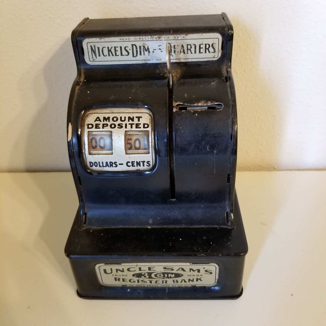 Uncle Sams 3 Coin Register Bank Counter Vintage Black Metal WORKS - Etsy