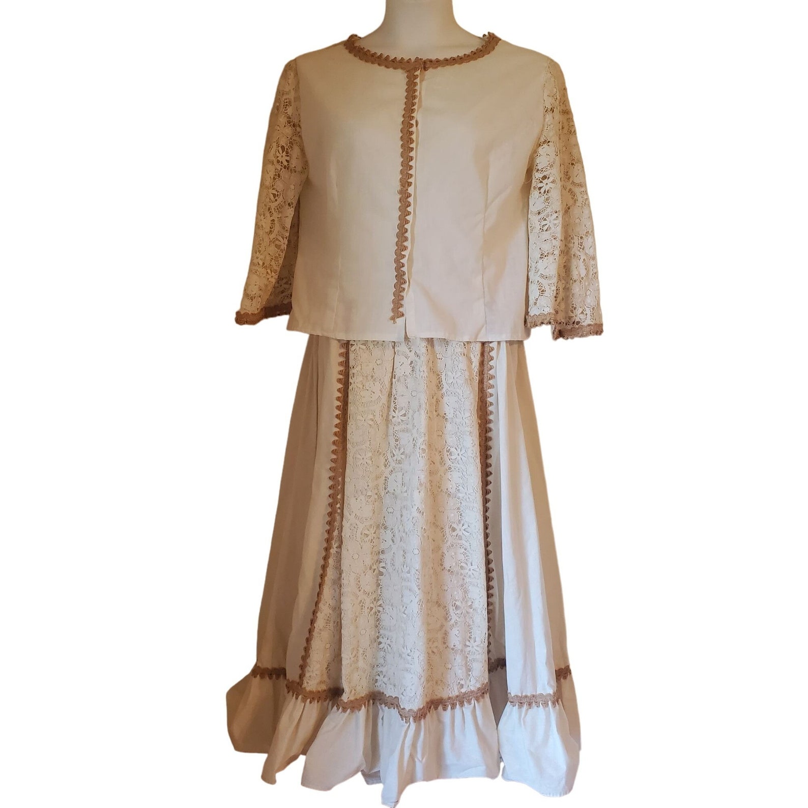 Vintage 3 Pc Lacy Outfit Skirt and Jacket Crinoline Square Dancing ...