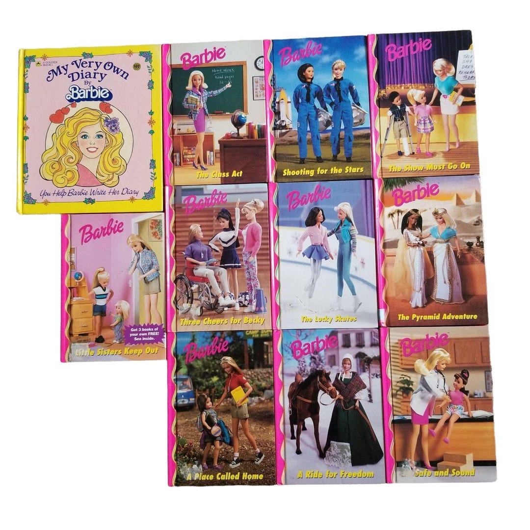 Barbie Hardcover Books Grolier 1998 Set of 10 Diary Fill in Blank Girls ...