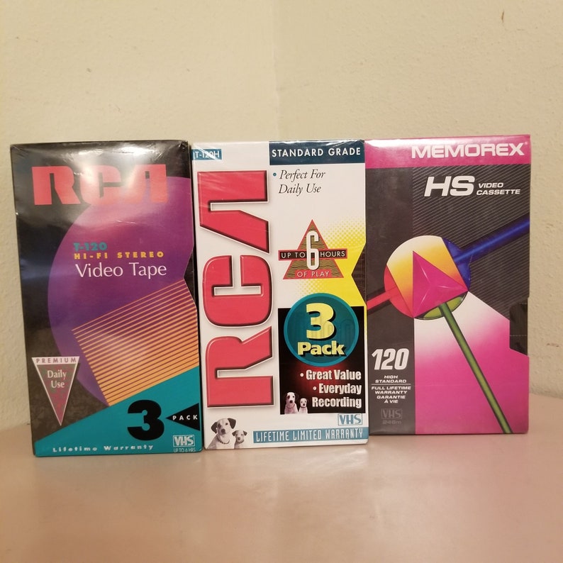 7 RCA Memorex VHS Blank Recording Tapes New Sealed T120 - Etsy