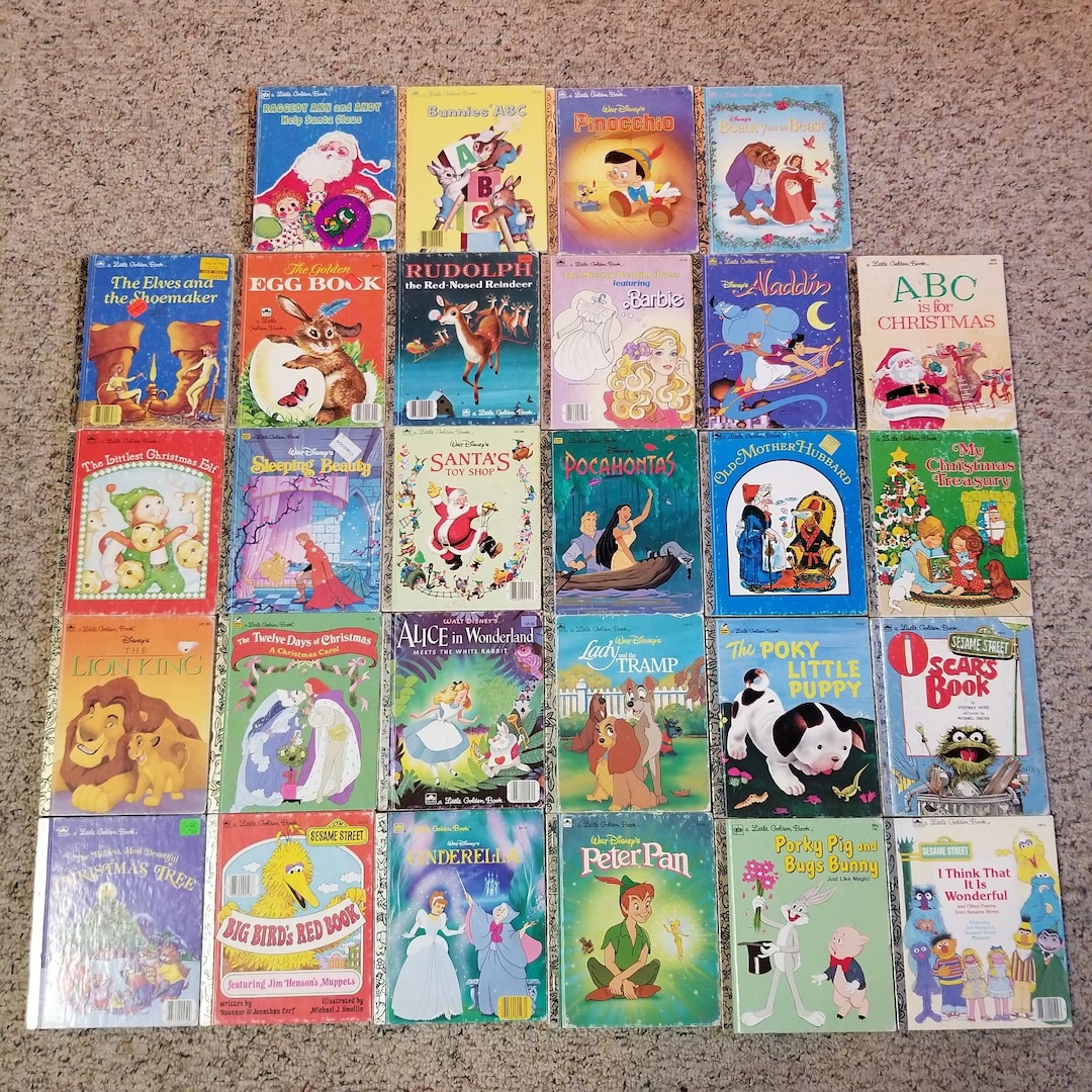 28 Little Golden Book Lot Disney Lady Tramp Cinderella Peter Pan Oscar ...