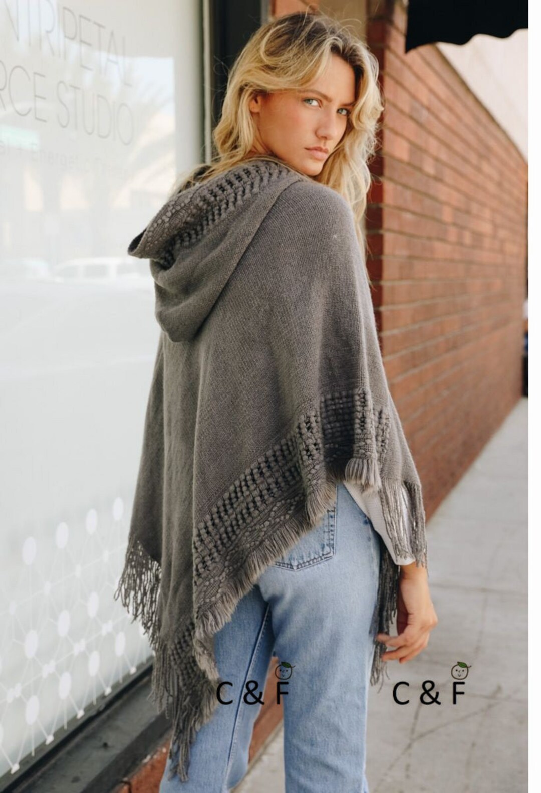 Poncho With Hood Woman's Poncho Ivory Poncho One Size - Etsy