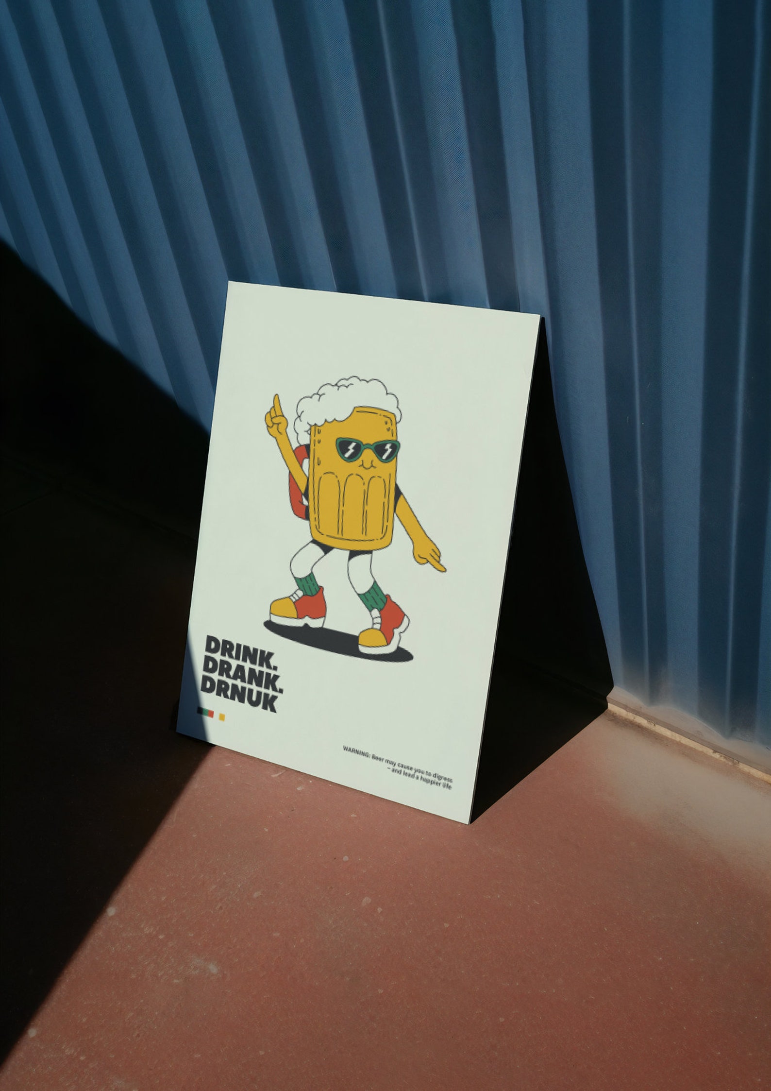 Retro Cartoon Beer Poster - Vintage Style Beer Wall Art for Bar, Pub ...