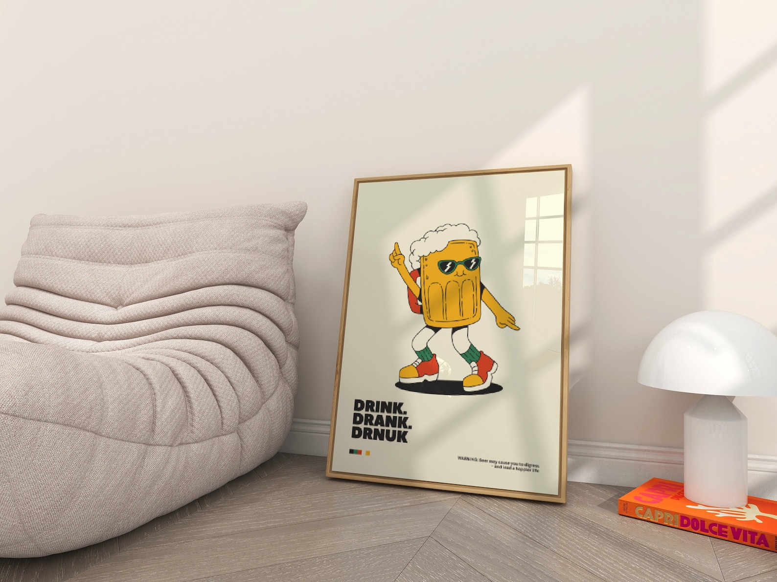 Retro Cartoon Beer Poster - Vintage Style Beer Wall Art for Bar, Pub ...