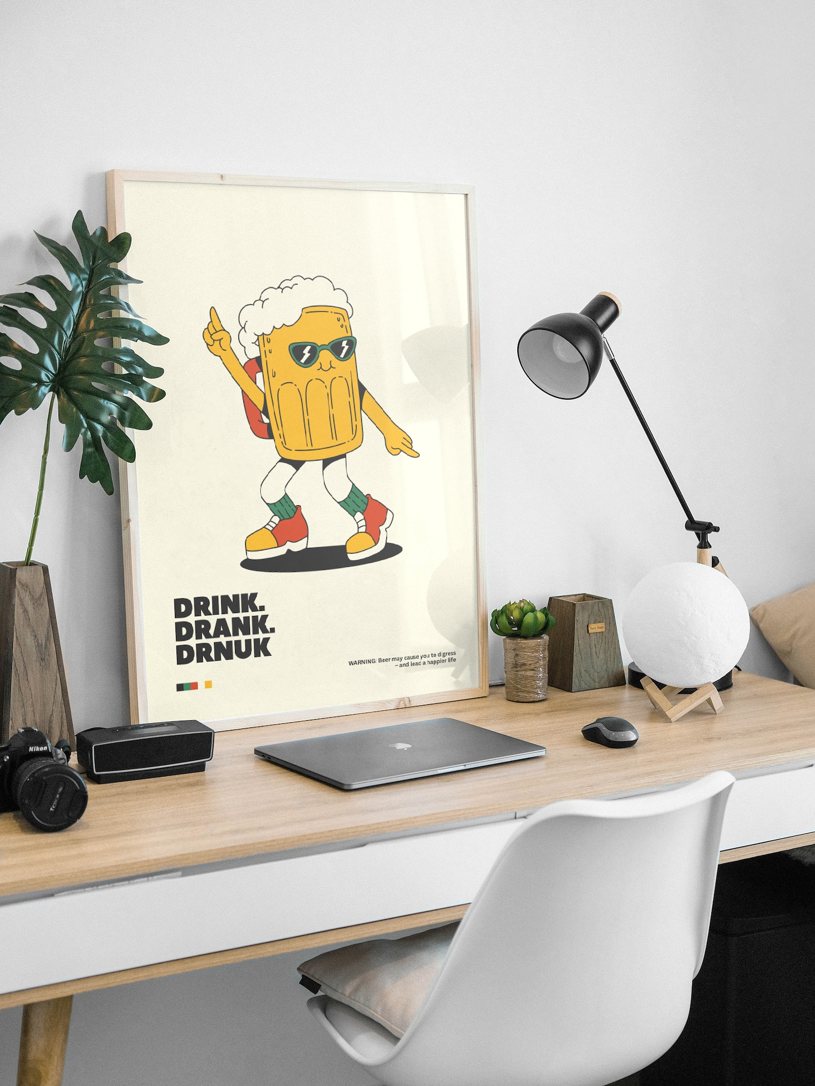 Retro Cartoon Beer Poster - Vintage Style Beer Wall Art for Bar, Pub ...