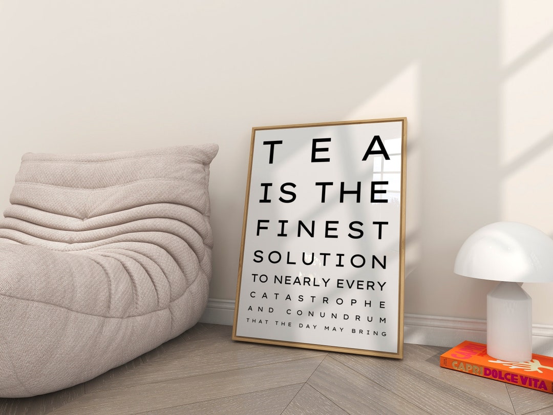 Tea Quote Poster for Tea Lovers Wall Art, Kitchen Decor Vintage Style ...