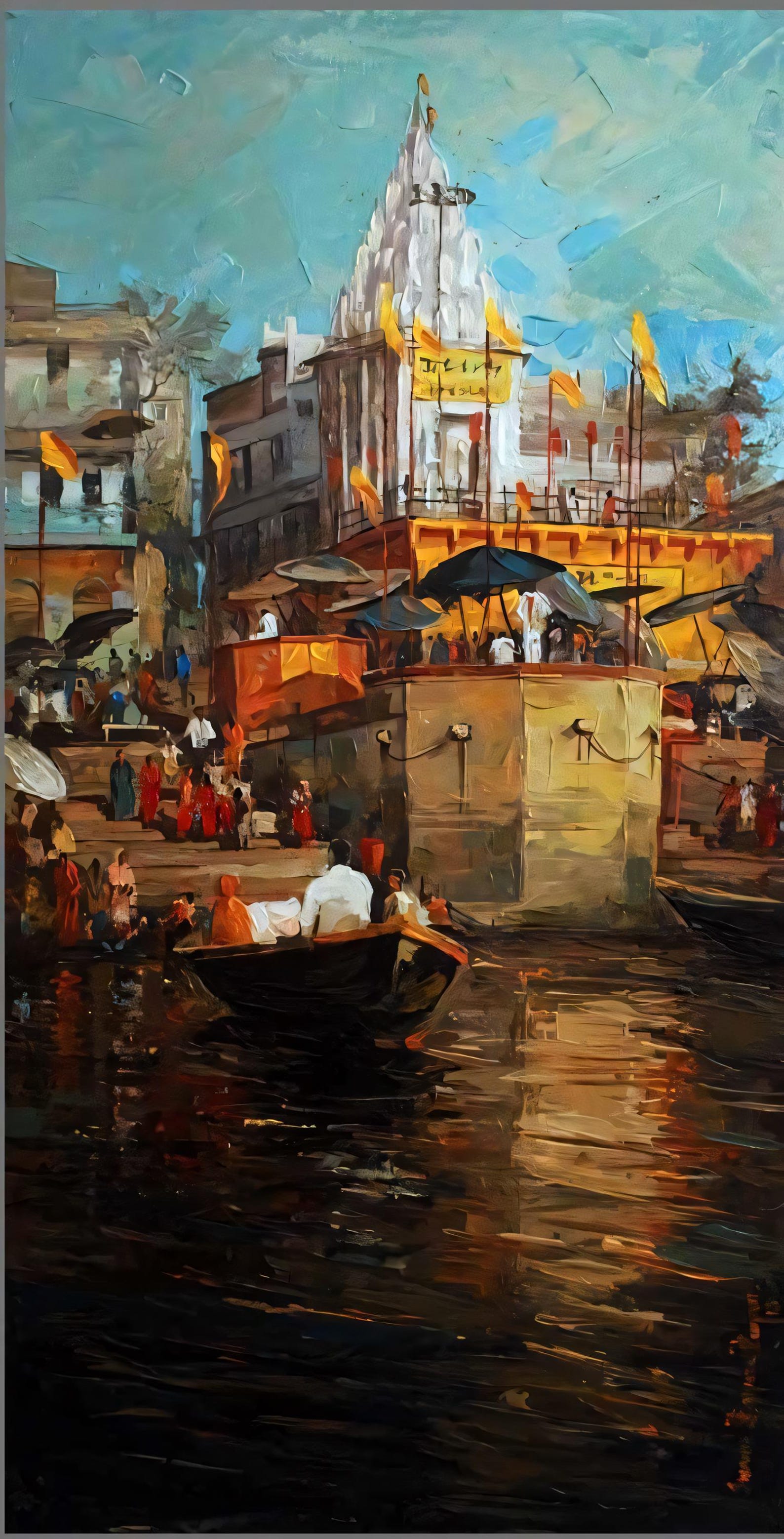 Banaras Ghat Painting - Etsy