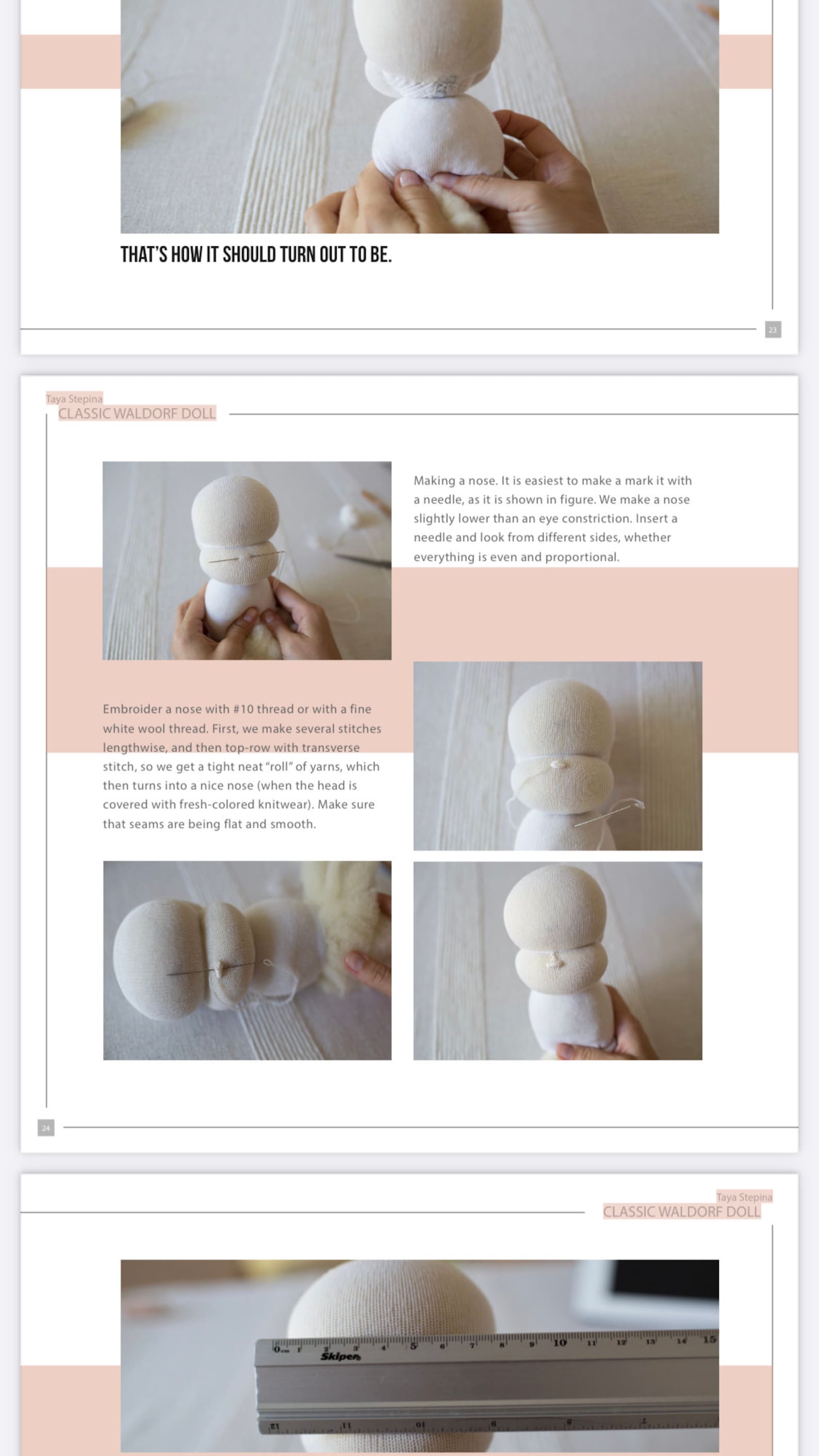 Waldorf Doll Step-by-step Tutorial With PDF Pattern Fabric Doll ...